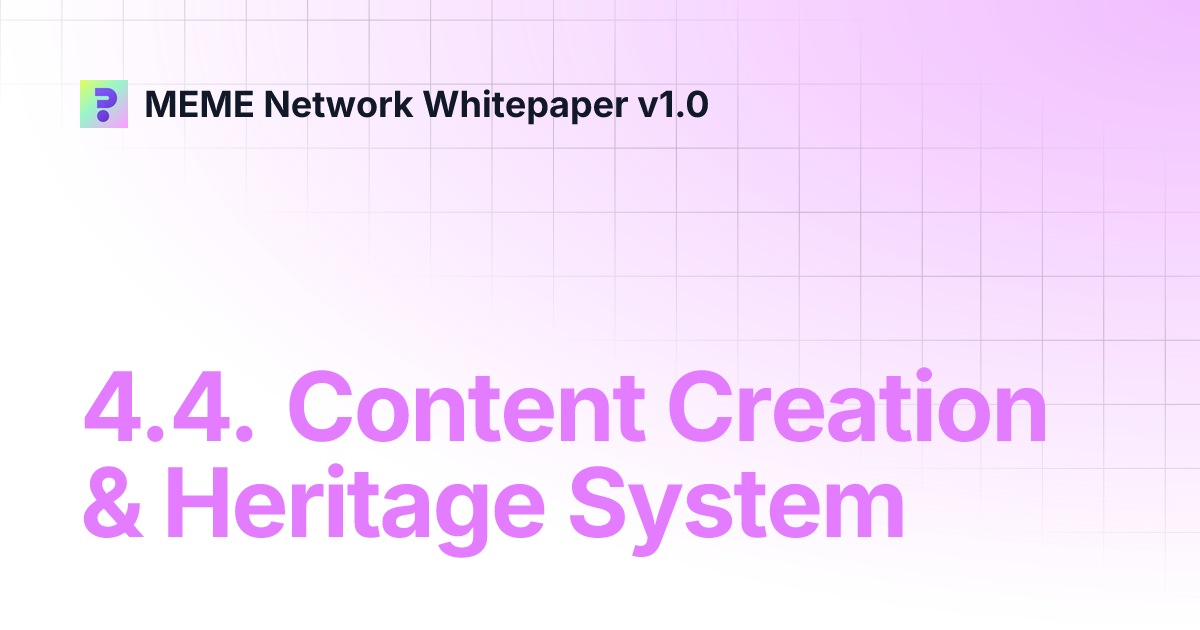4.4. Content Creation & Heritage System | MEME Network Whitepaper v1.0